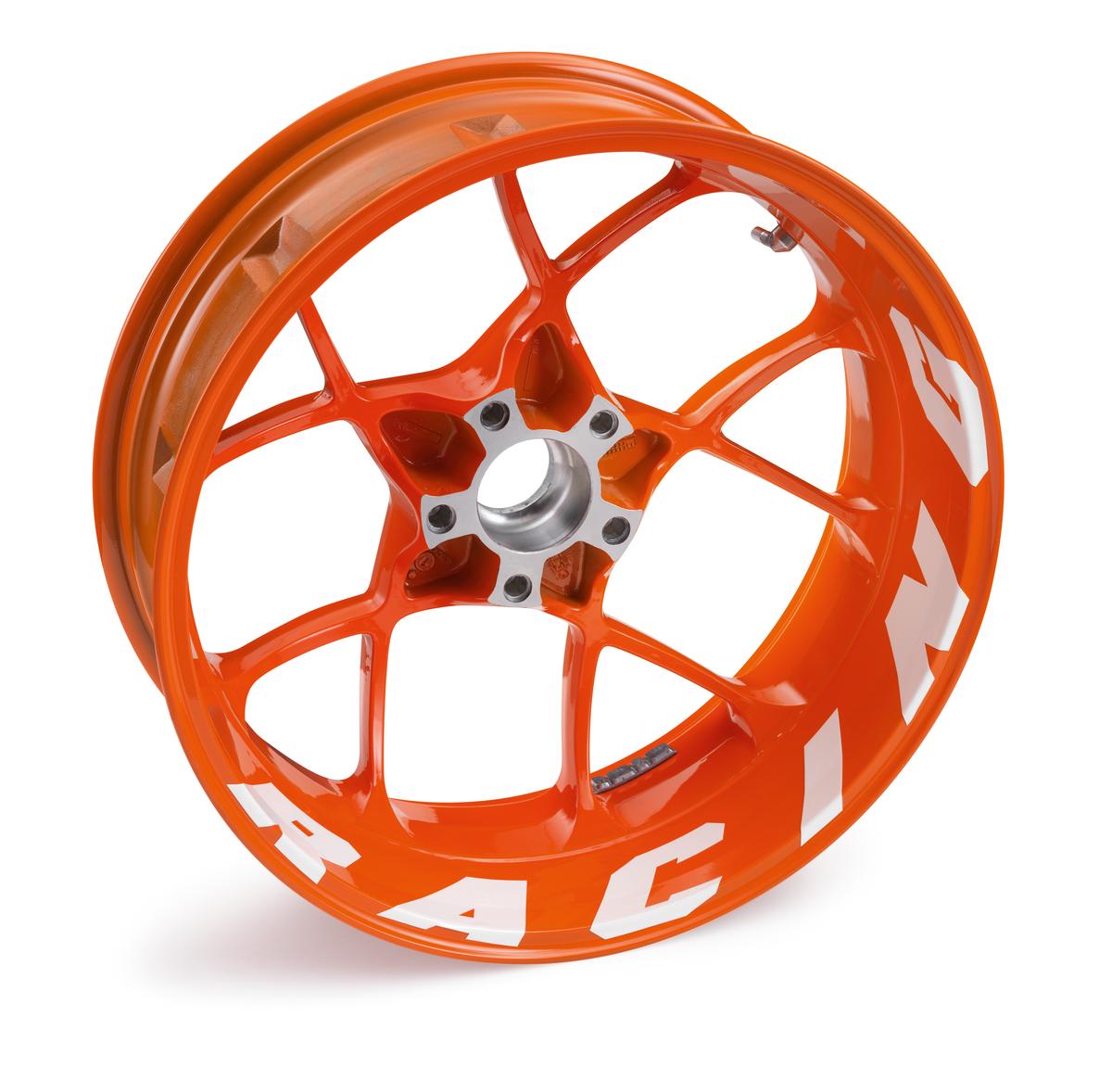 KTM "Racing" Rim Sticker Kit (Orange/White) Super Duke GT/R 2014-2024 ...