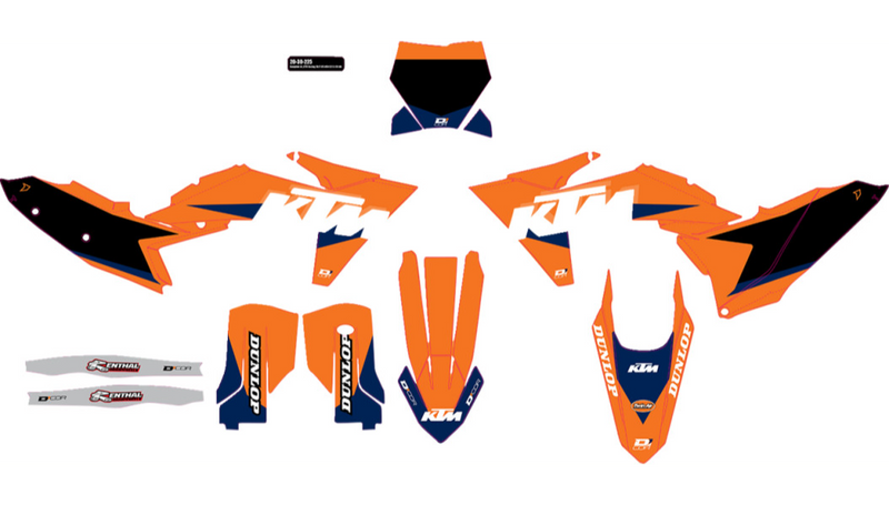 D'Cor Visuals Complete Graphics Kit — KTM Racing 125/250/300 SX 2023-2 ...